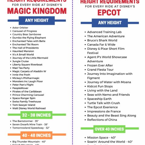 Disney Height Requirements for Every Single Ride at WDW - FREE ...