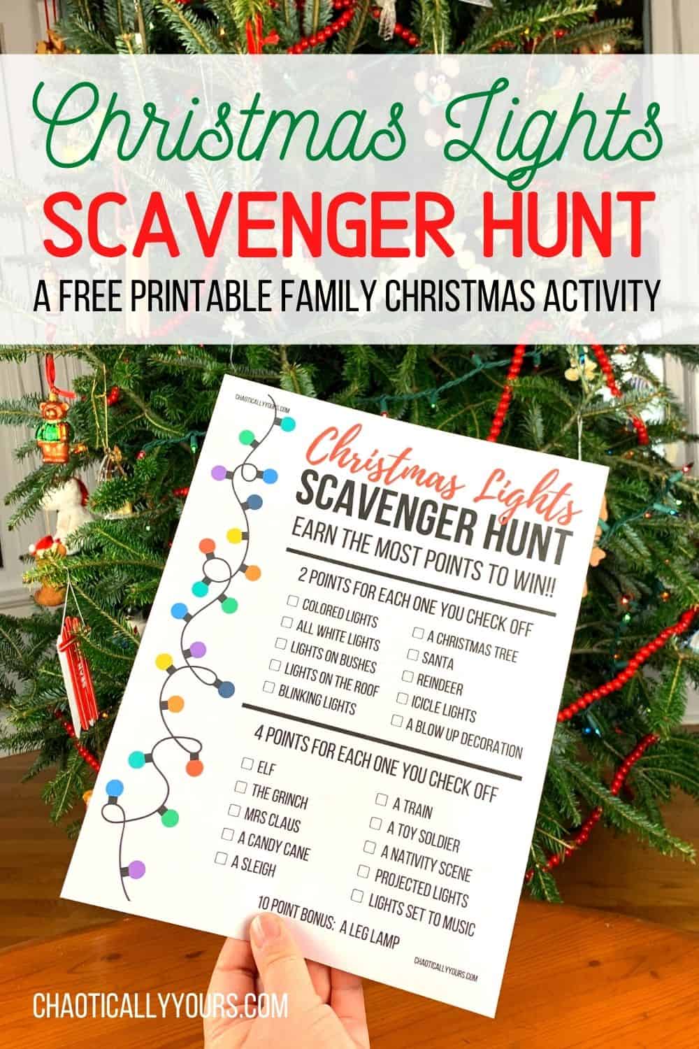 Christmas Lights Scavenger Hunt (FREE Worksheet) - Chaotically Yours
