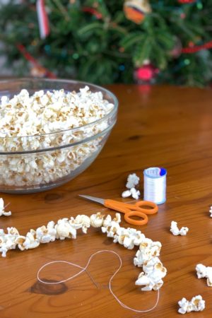 How To String Popcorn: A Christmas Tradition - Chaotically Yours
