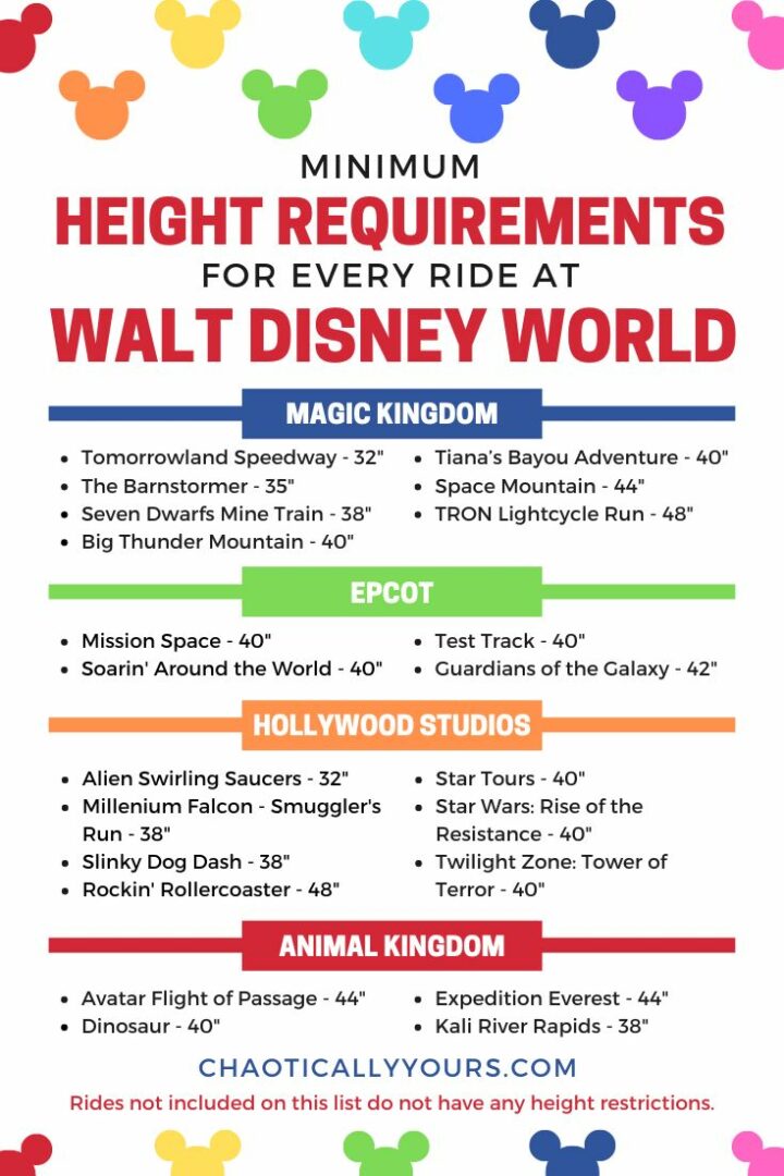 Disney Height Requirements for Every Single Ride at WDW - FREE ...